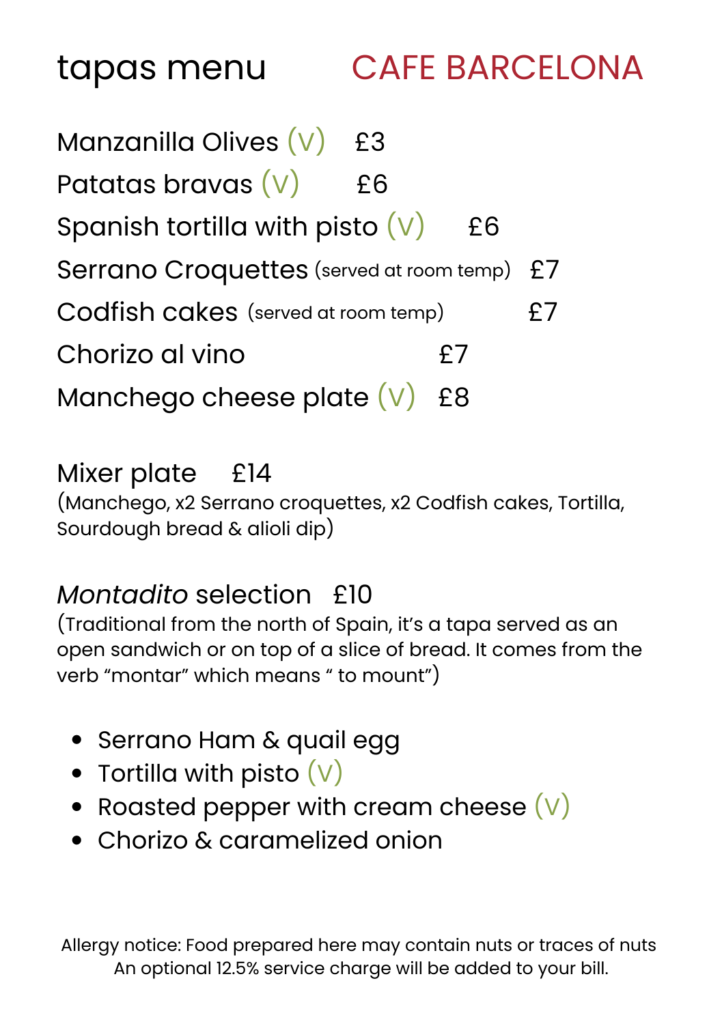 What's on - Cafe Barcelona