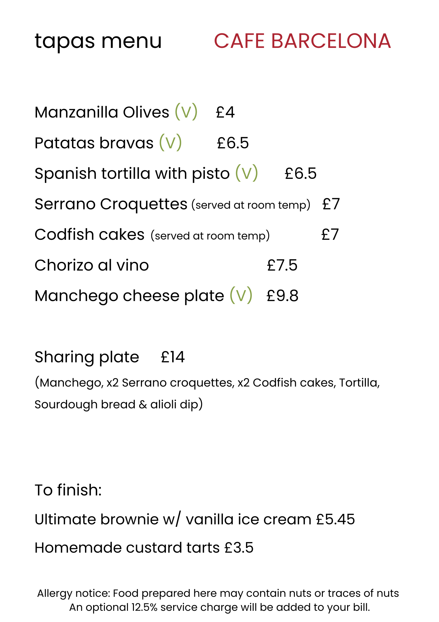 What's on - Cafe Barcelona